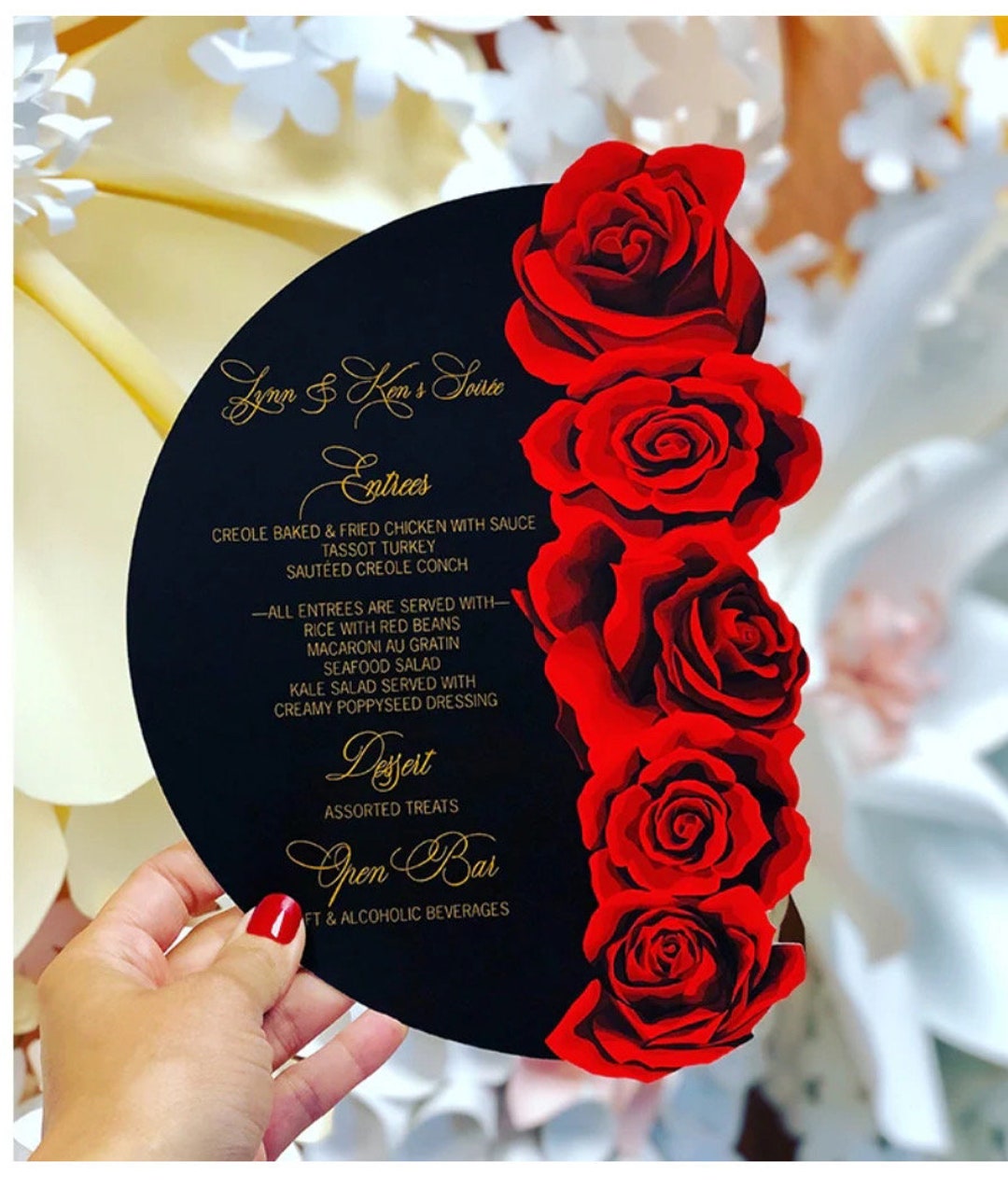 Red Roses Menu - Etsy