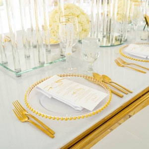 White & Gold Menu/ Wax Seal Menu / Gold Foil Menu / Elegant Menu - Etsy