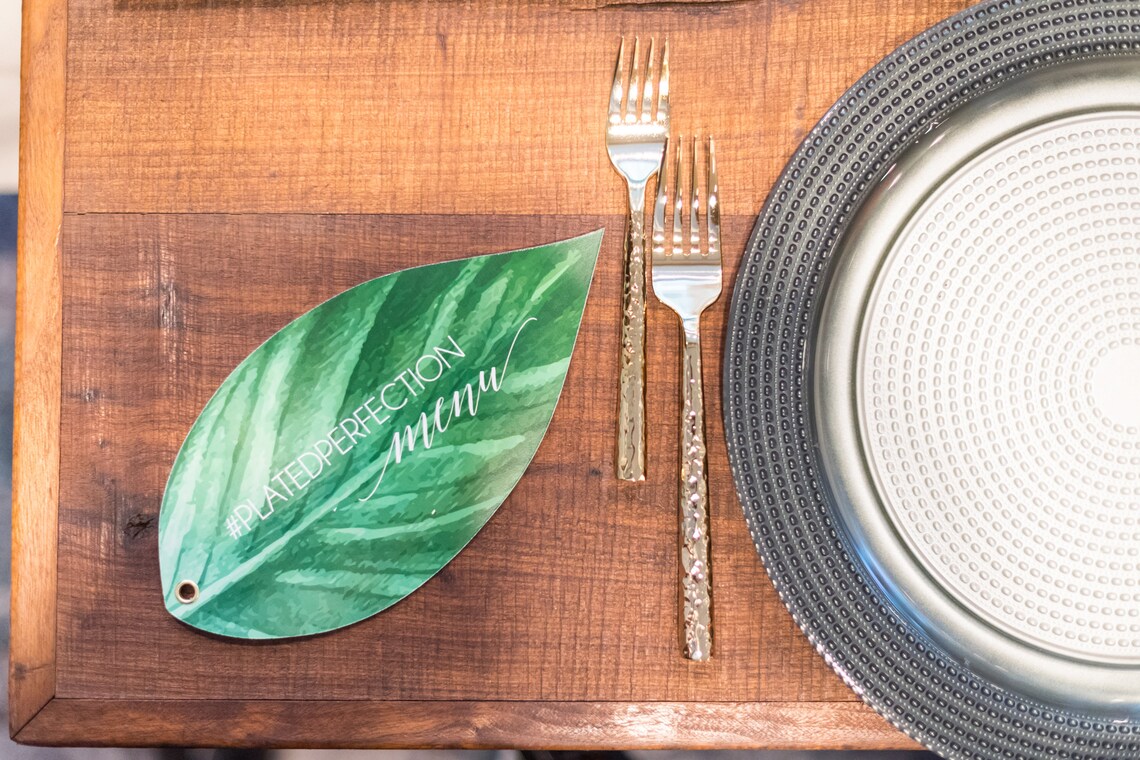 Leaf Menu/ Die Cut Menu / Greenery - Etsy