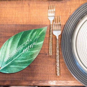 Leaf Menu/ Die Cut Menu / Greenery - Etsy