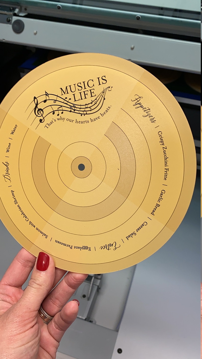 Musical Menu / Record Menu / Acrylic Menu / Music is Life Menu - Etsy