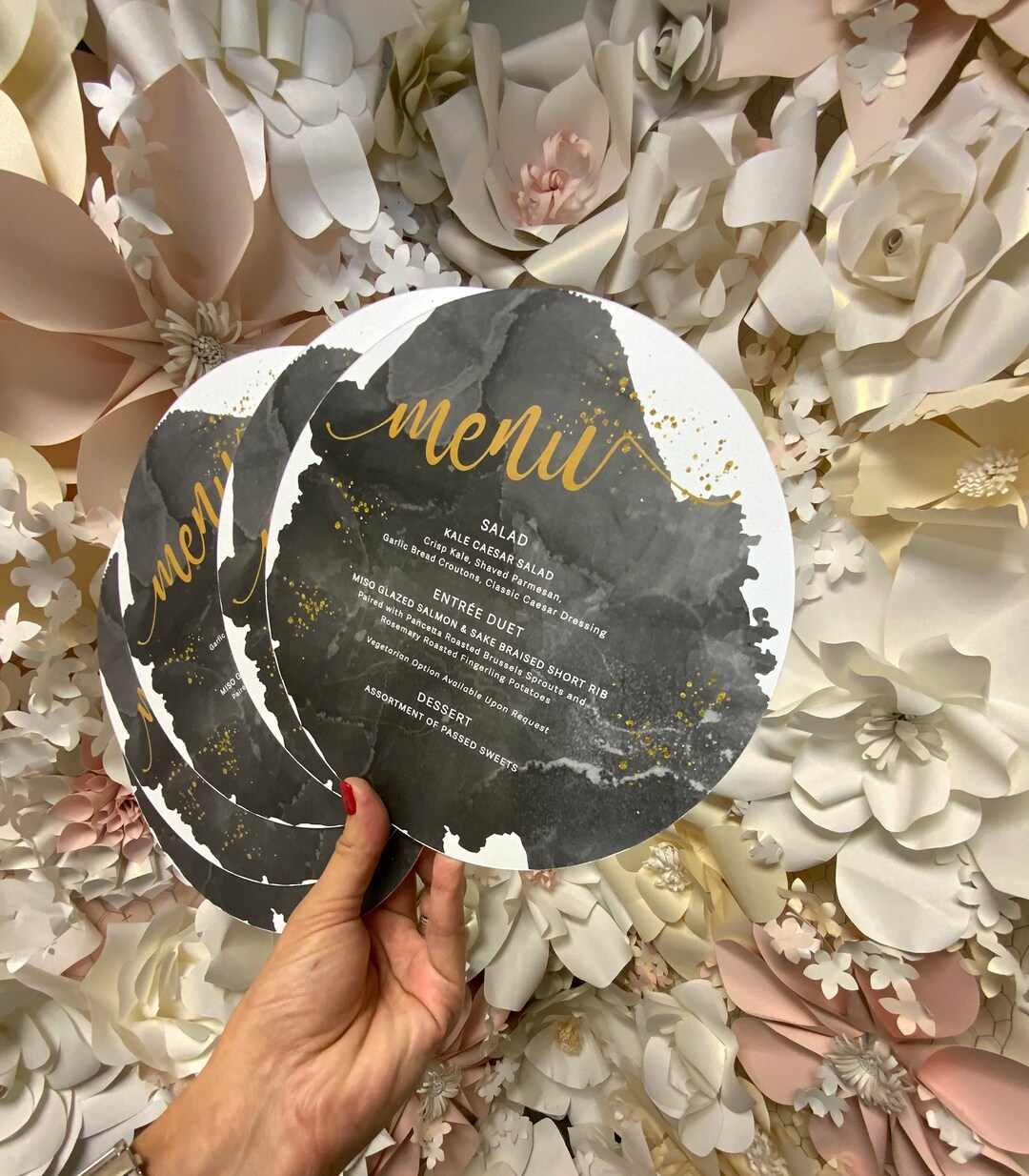 Black & Gold Water Color Splash Menu/ Circular Menu / Round Menu ...