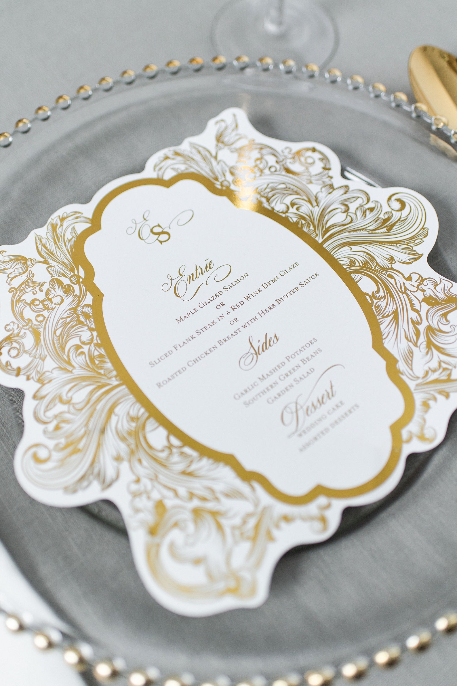Gold Foil Menu/ Luxury Menu/ Wedding Menu - Etsy