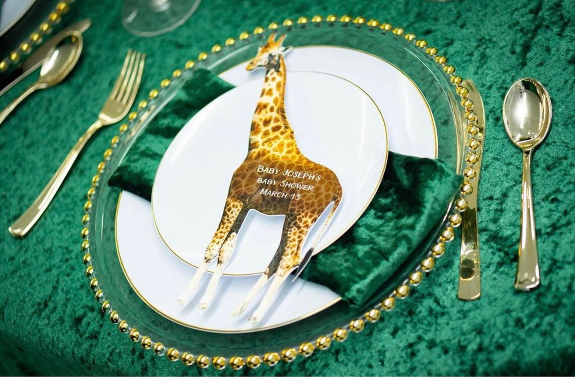 Giraffe Menu/ Die Cut Cardstock Giraffe Menu/ Giraffe Birthday | Etsy