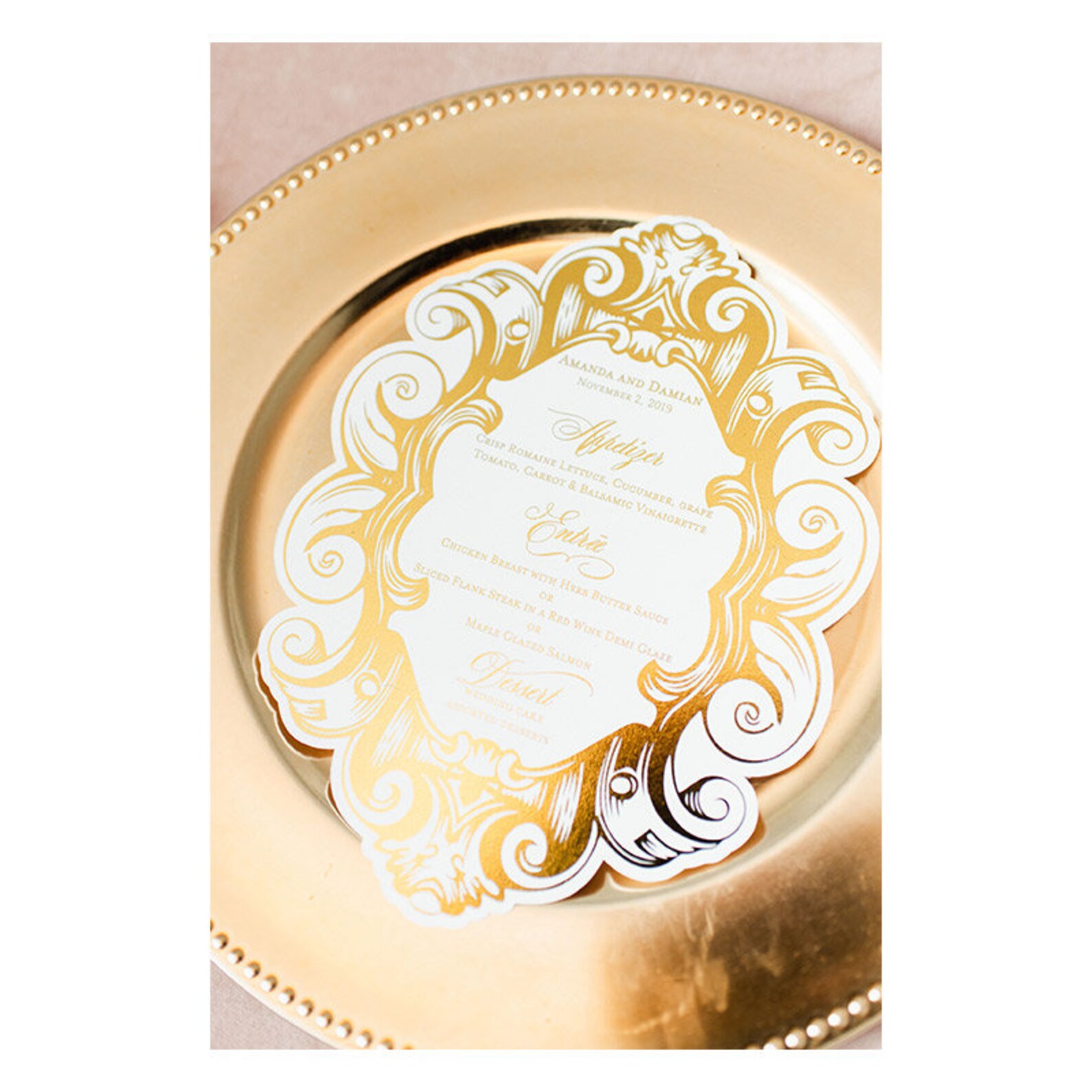 Black & Gold Menu/ God Foil Menu/ Die Cut Menu/ Luxury Menu/ | Etsy