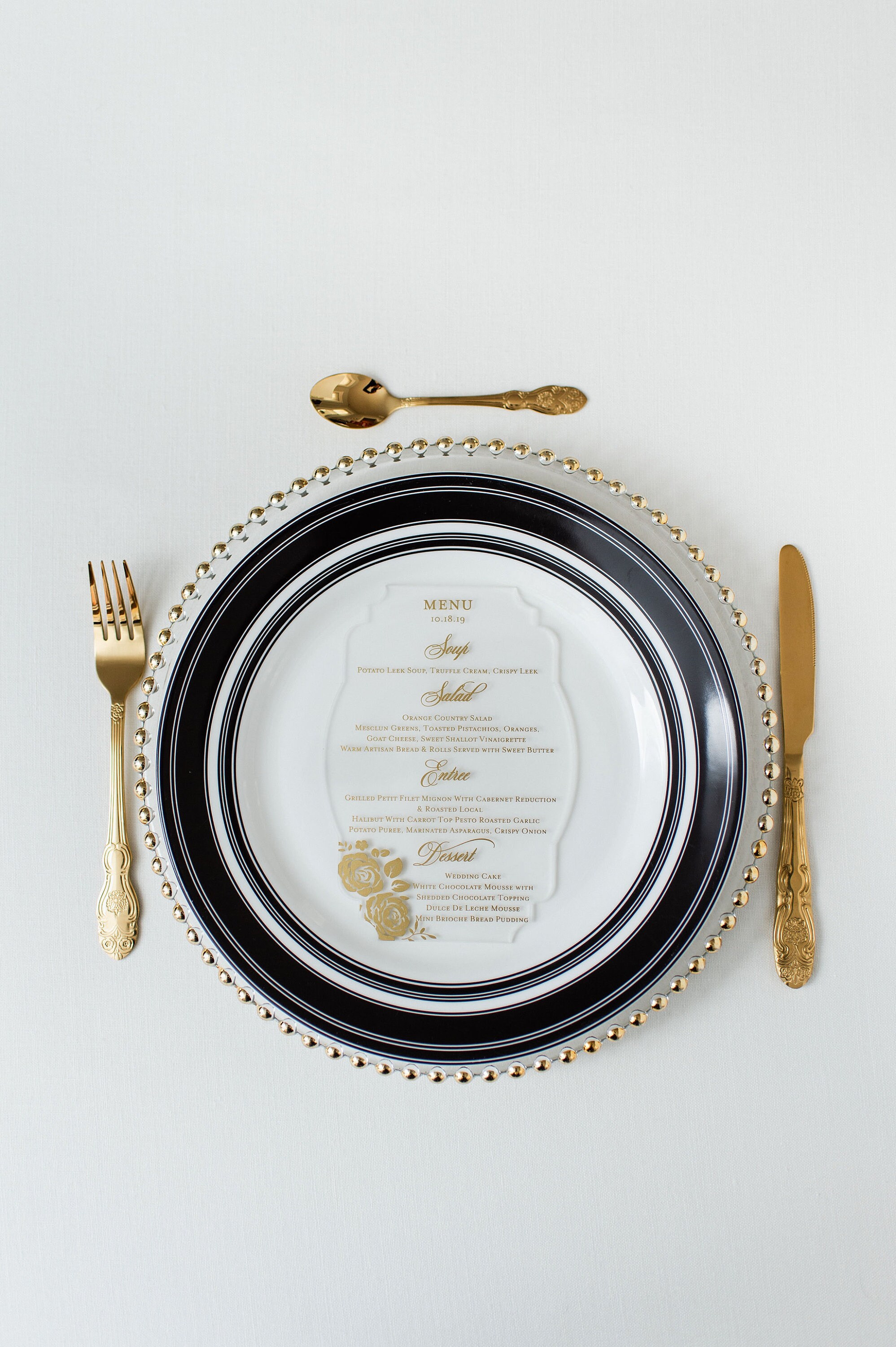 Gold Foil Acrylic Menu, Elegant Wedding Reception (5x7 In) - Etsy