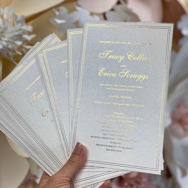 Gold Wedding Program - Etsy