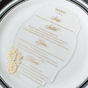 Acrylic Menu/ Clear Acrylic Menu/ Gold Foil Menu - Etsy