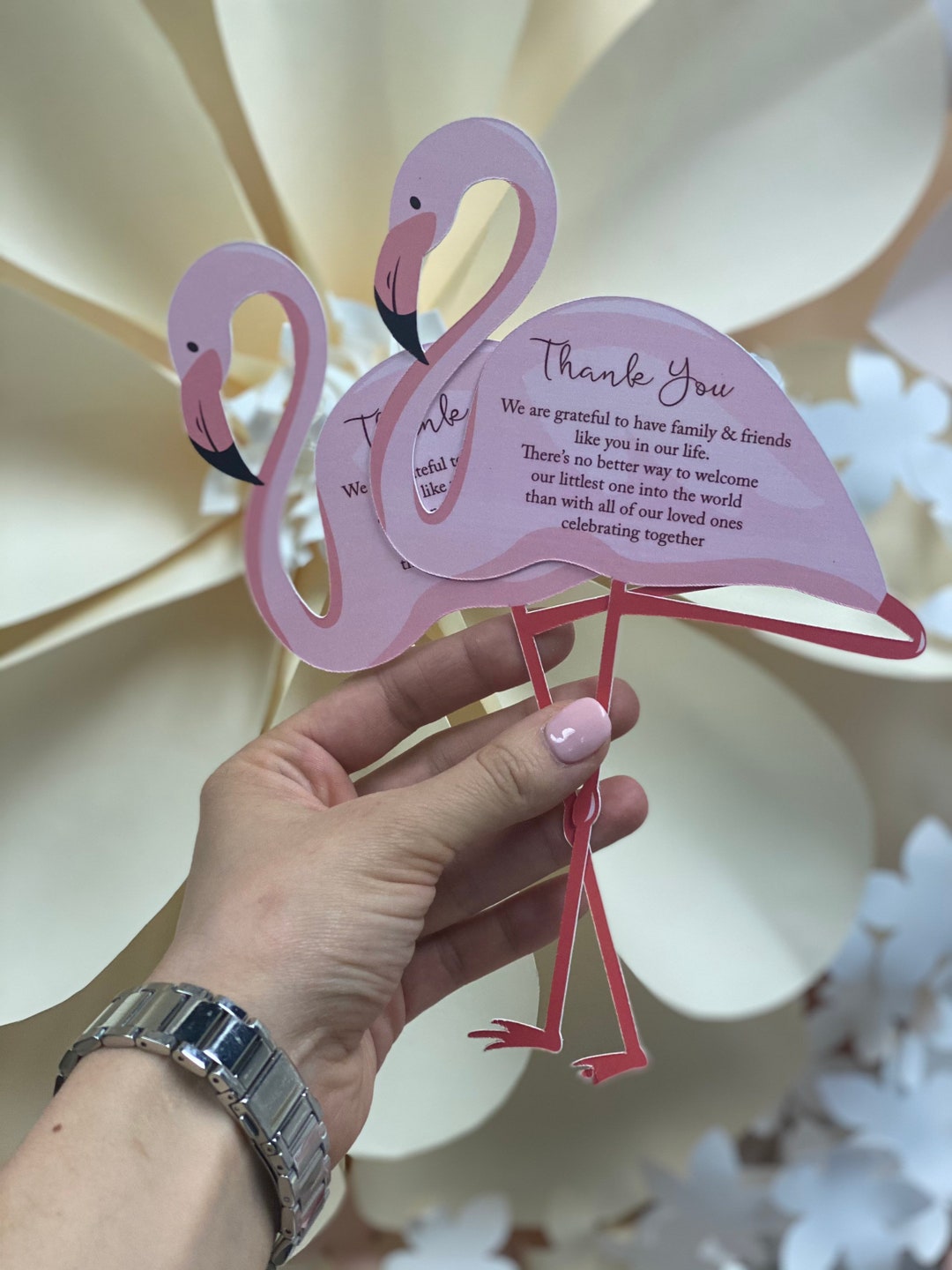 Flamingo Menu/ Die Cut Cardstock Flamingo Menu/ Flamingo Birthday Party ...