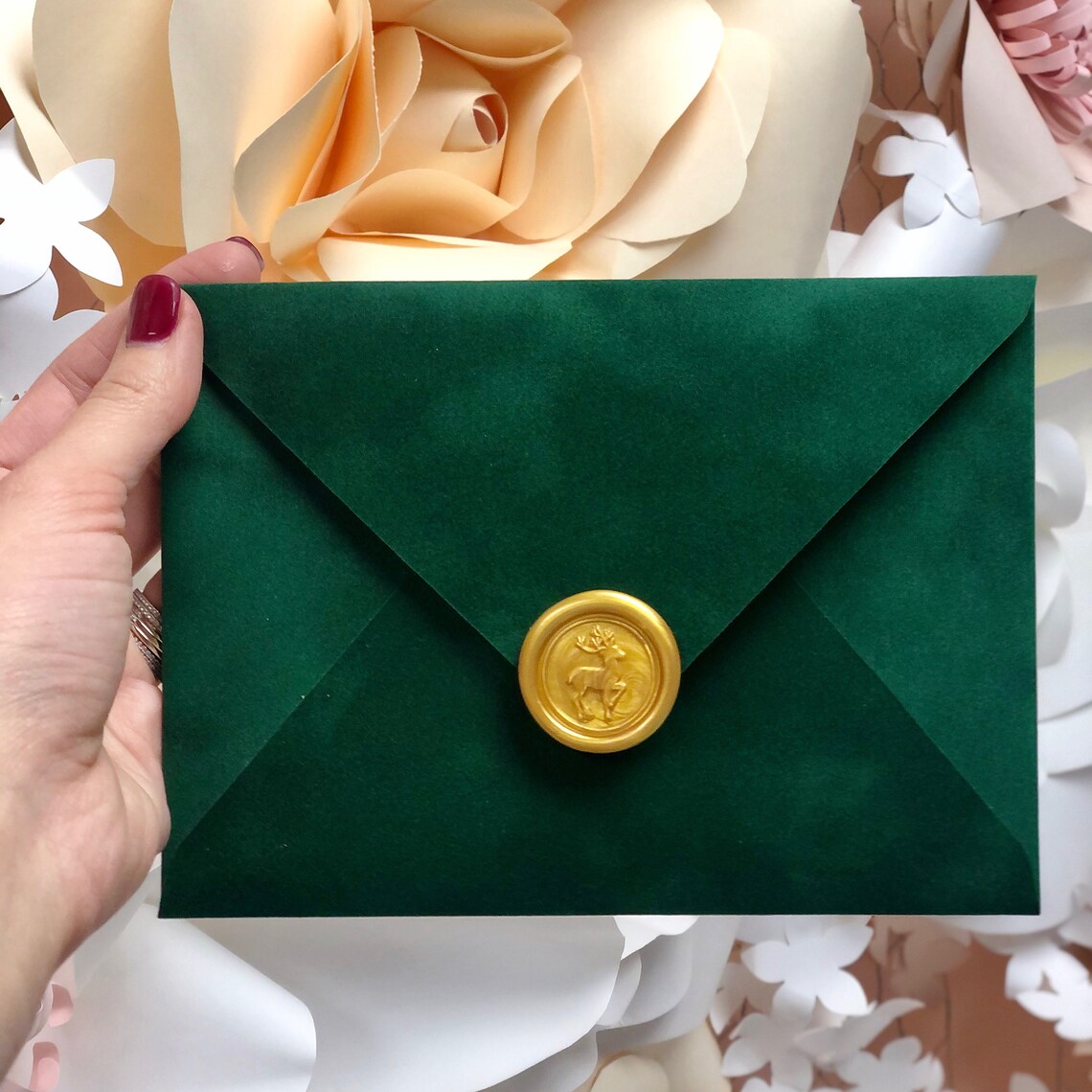 Suede Envelopes/ Forest Green Envelopes / Custom Envelopes / - Etsy