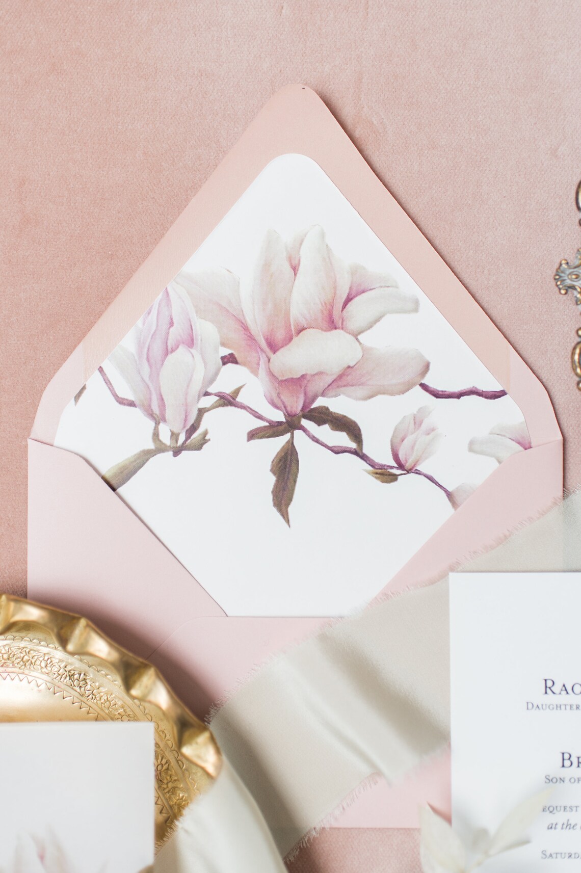 Magnolia Wedding Invitations/ Floral Wedding Invitations/ - Etsy