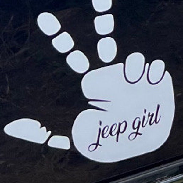 Jeep Girl Wave Window Decals - Etsy
