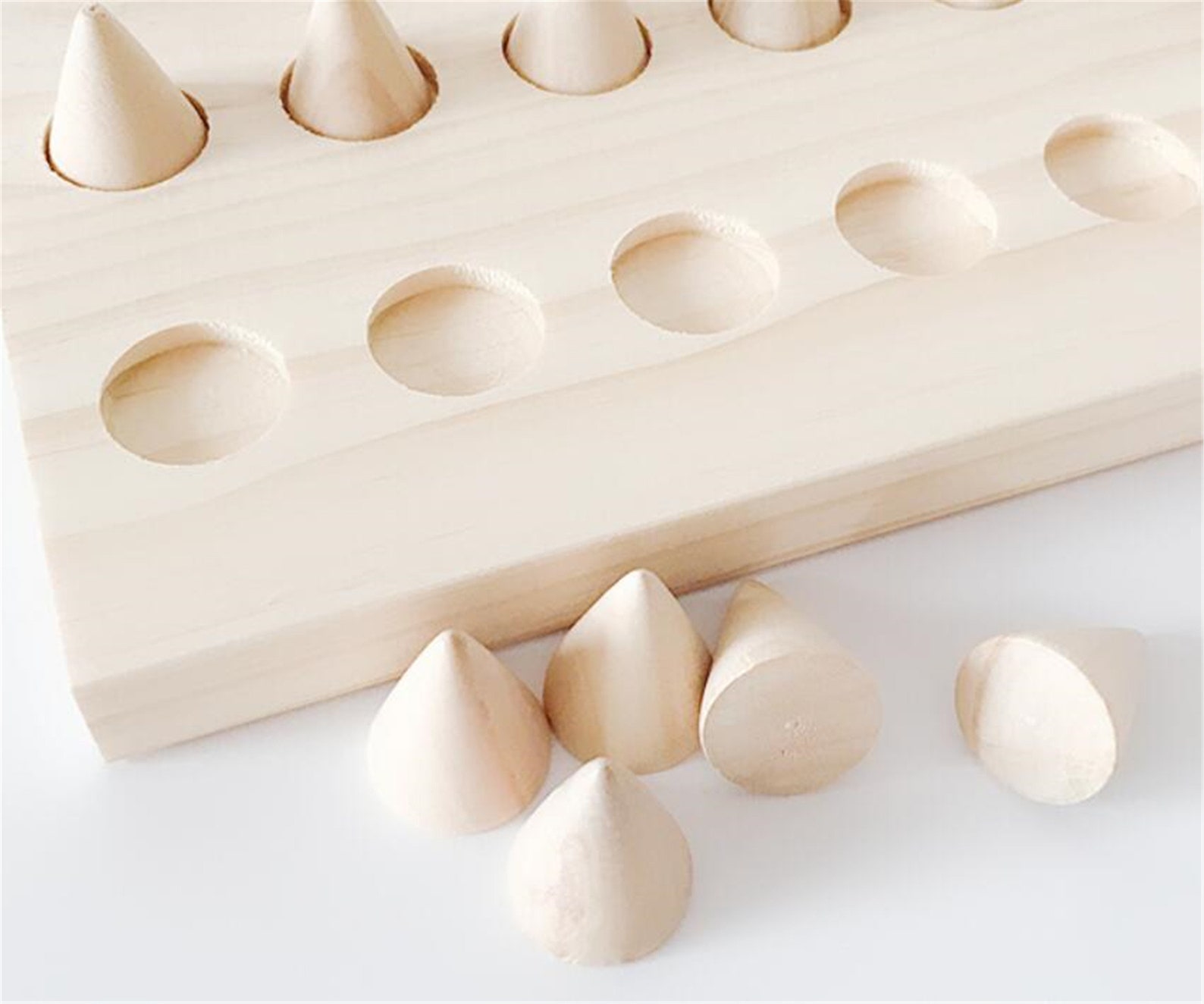 Wood Ring Holder Cone Ring Display Wooden Jewelry Organizer | Etsy