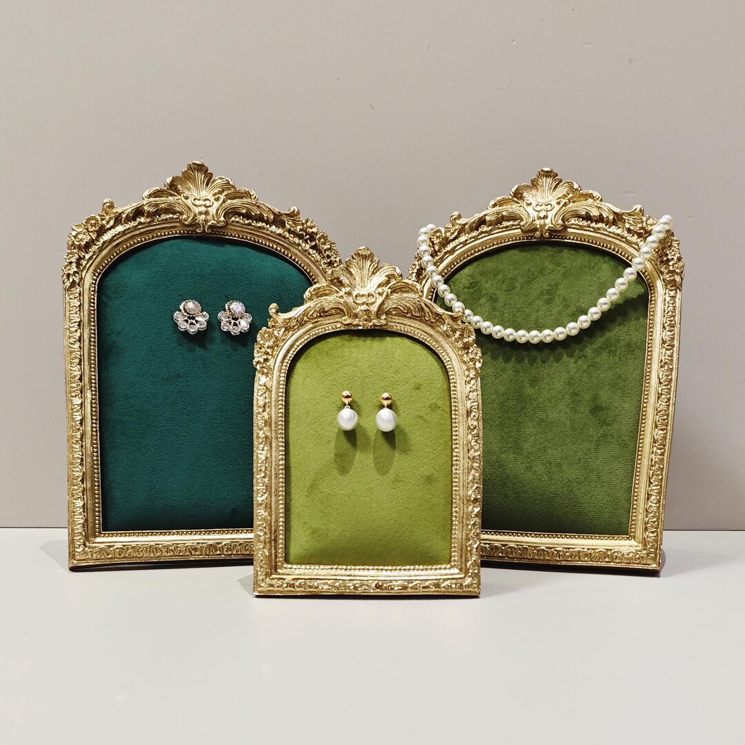 Velvet Green Jewelry Display Frame, Earring Display Stand, Earring ...
