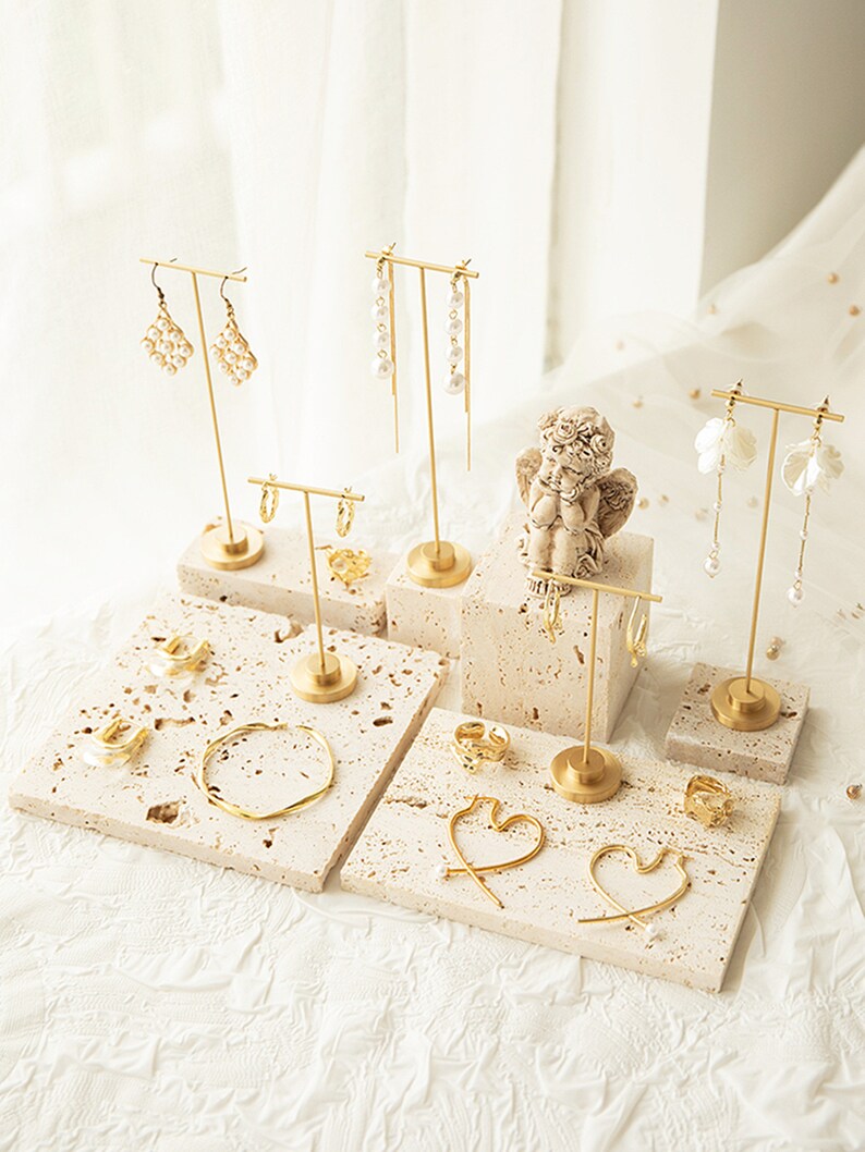 Stone Jewelry Display Gold Earring Display T-bar Earring - Etsy