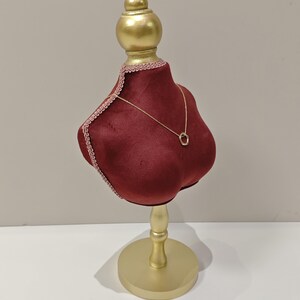 Red Velvet Necklace Bust, Necklace Stand Holder, Necklace Display,red ...