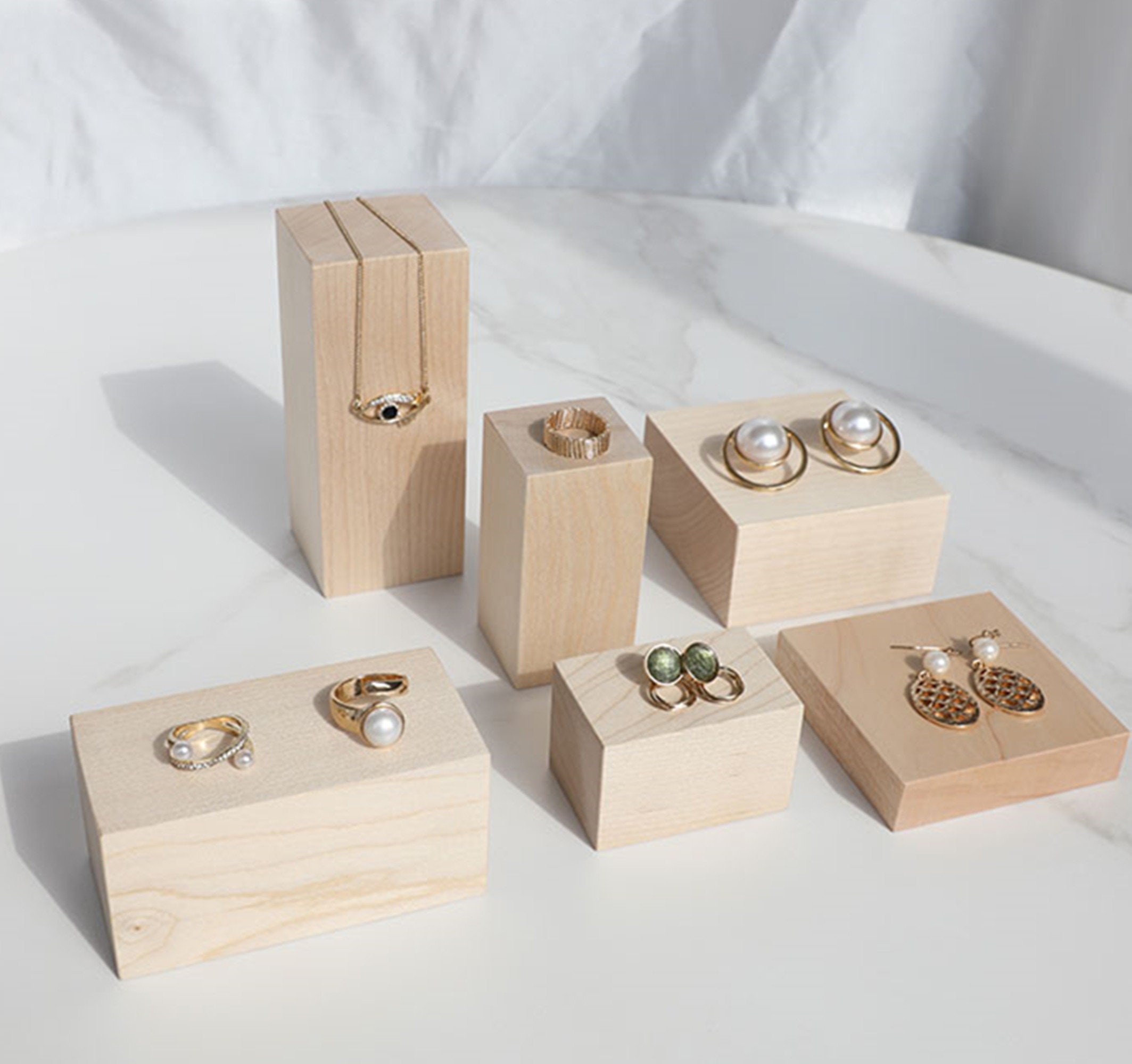 Wood Square Jewelry Display Wood Jewelry Organizer Stand | Etsy