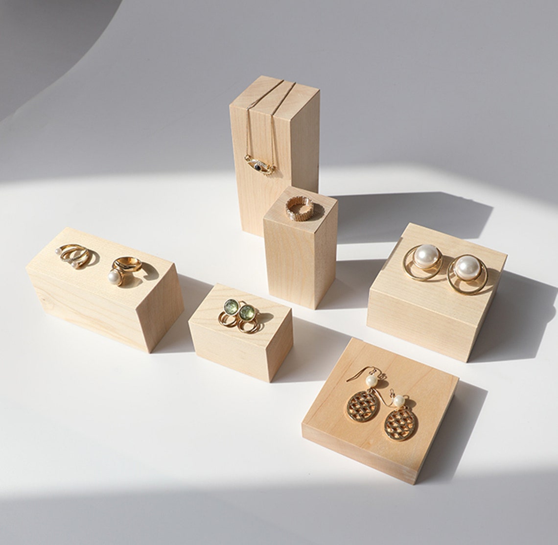 Wood Square Jewelry Display Wood Jewelry Organizer Stand | Etsy