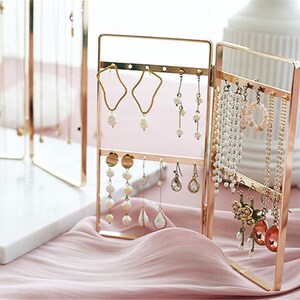 Gold Earring Display, Gold Necklace Display, Gold Jewelry Organizer ...