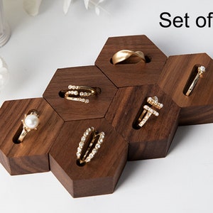 Walnut Ring Jewelry Display, Wooden Jewelry Organizer Stand, Ring Stand ...