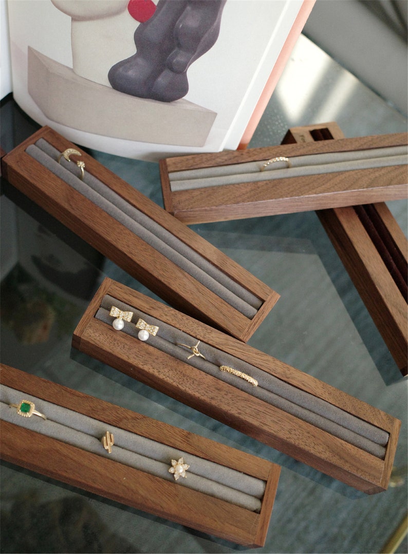 Black Walnut Ring Display Jewelry Organizer Stand Ring Stand - Etsy