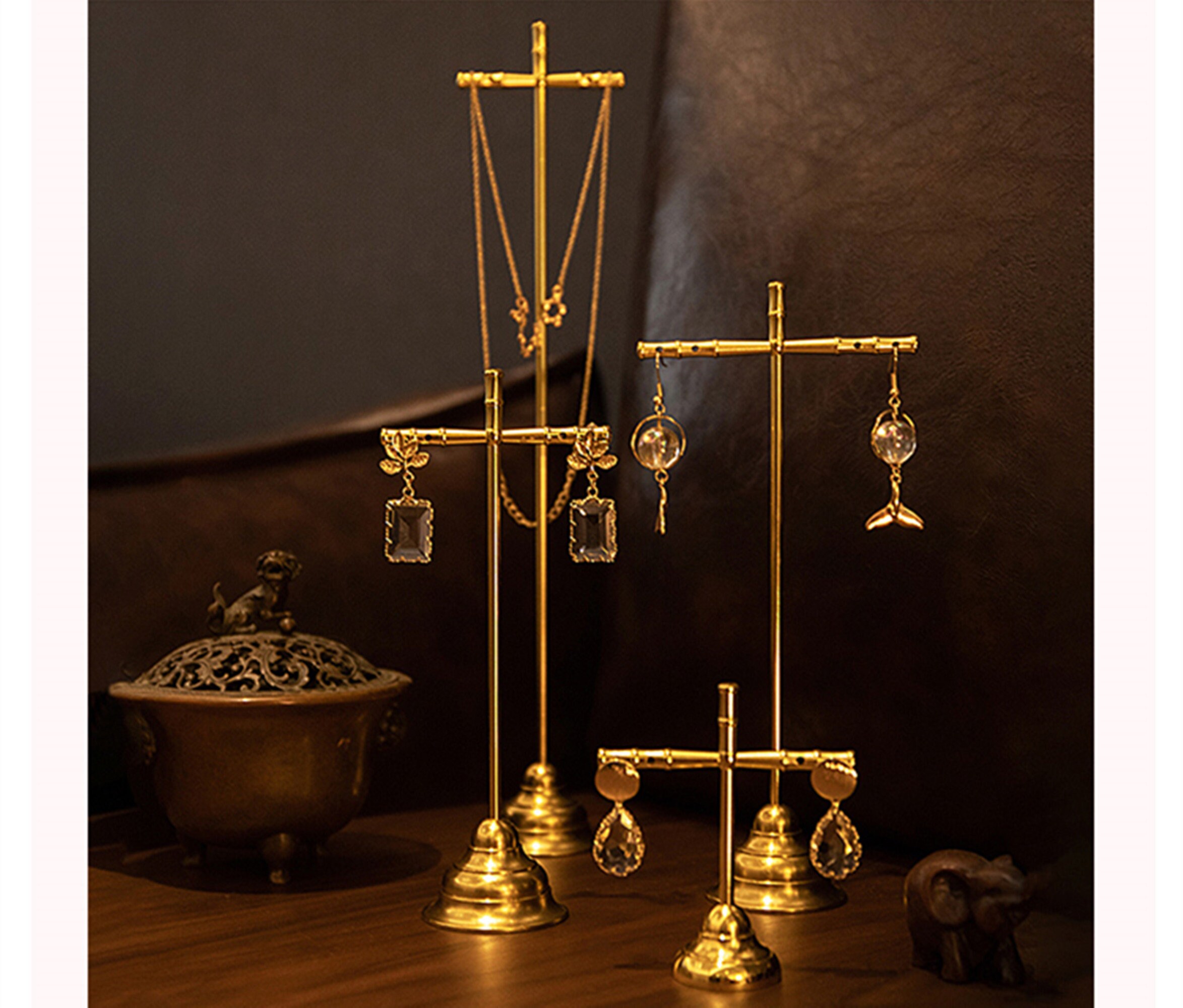 Copper Earring Display T-bar Earring Stand Stand Gold | Etsy