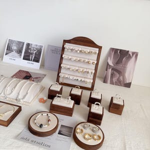 Walnut Wood Earring Display, Earring Holder, Wood Earring Display ...