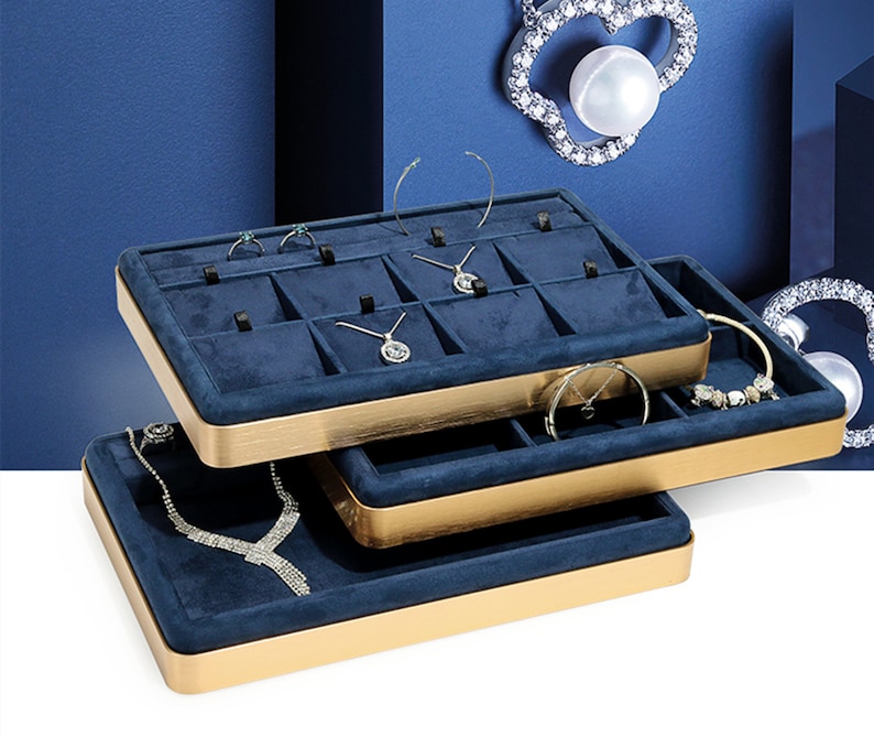 Velvet Pendant Holder Trays, Necklace Display Trays, Royal Blue Jewelry ...