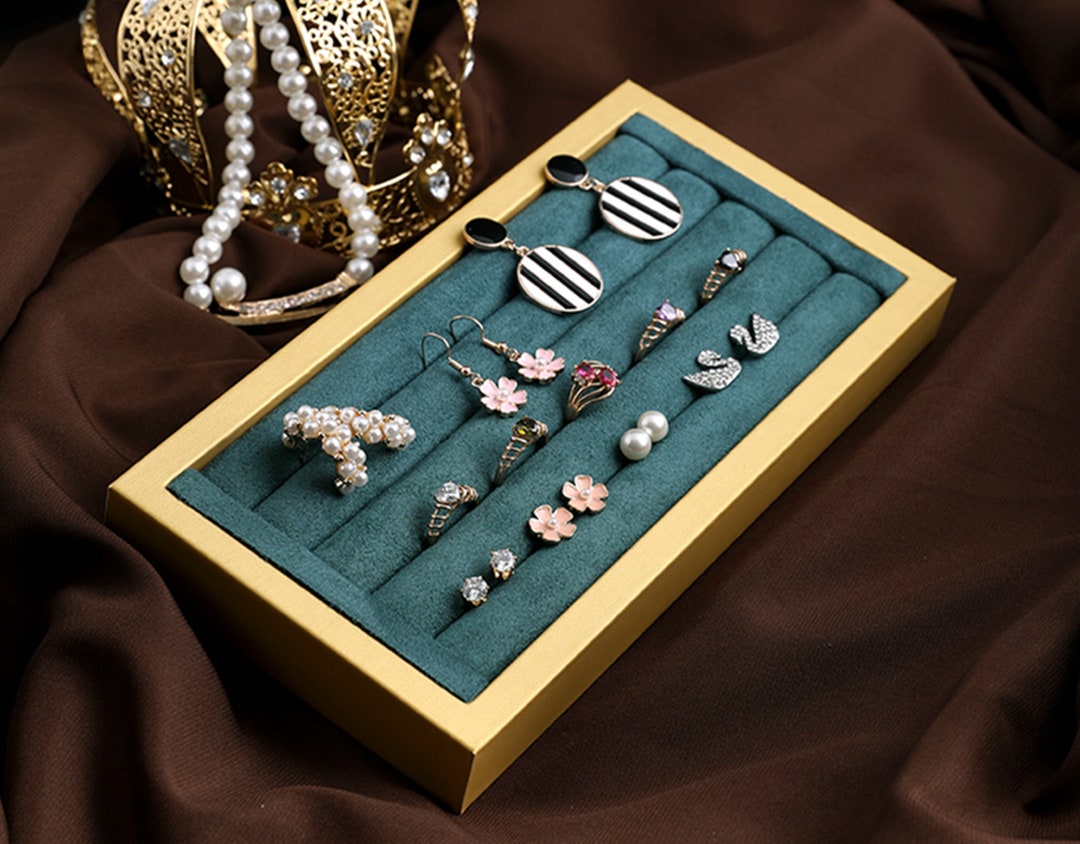 Velvet Ring Display Trays, Green Rings Display Trays, Ring Organizer ...