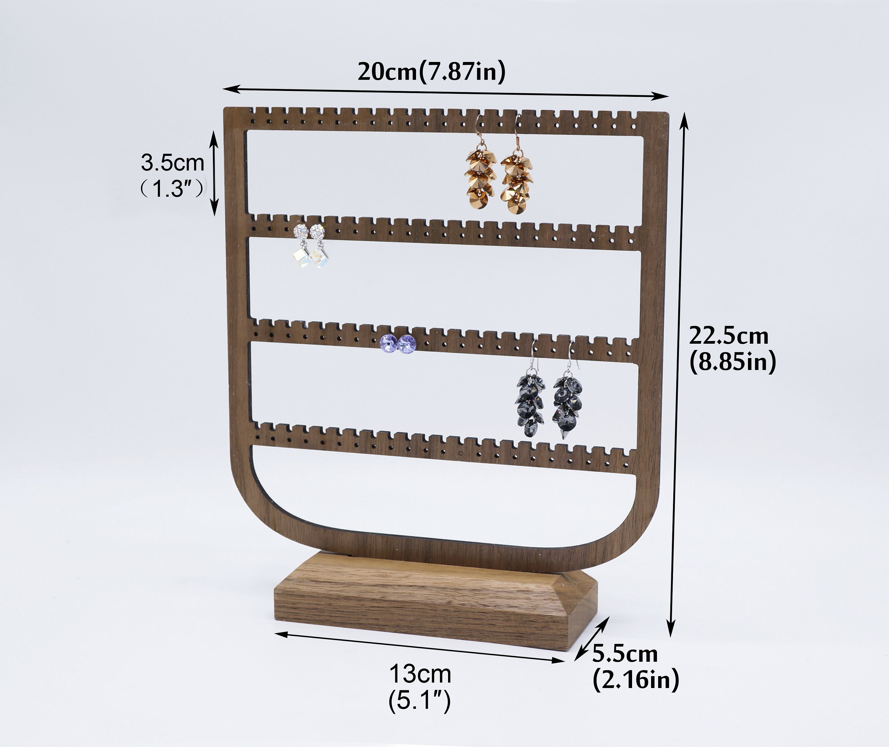 Walnut wood earring display earring holder wood earring | Etsy