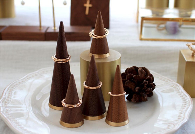 Walnut Wood Jewelry Display Wood Ring Stand Holder Wood - Etsy