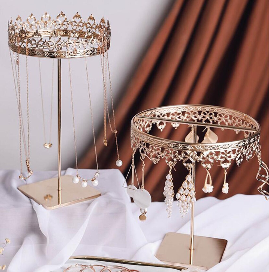 Crown Earring Jewelry Display Gold Jewelry Organizer Stand - Etsy
