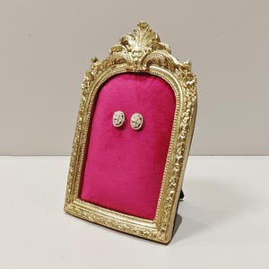 Velvet Pink Jewelry Display Frame, Earring Display Stand, Earring ...