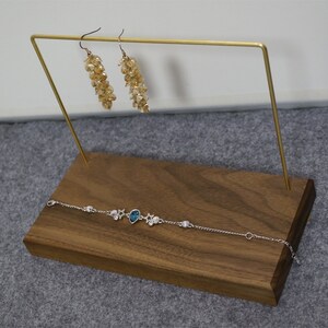 Walnut Wood Jewelry Display Set, Wooden Jewelry Organizer Stand, Ring ...