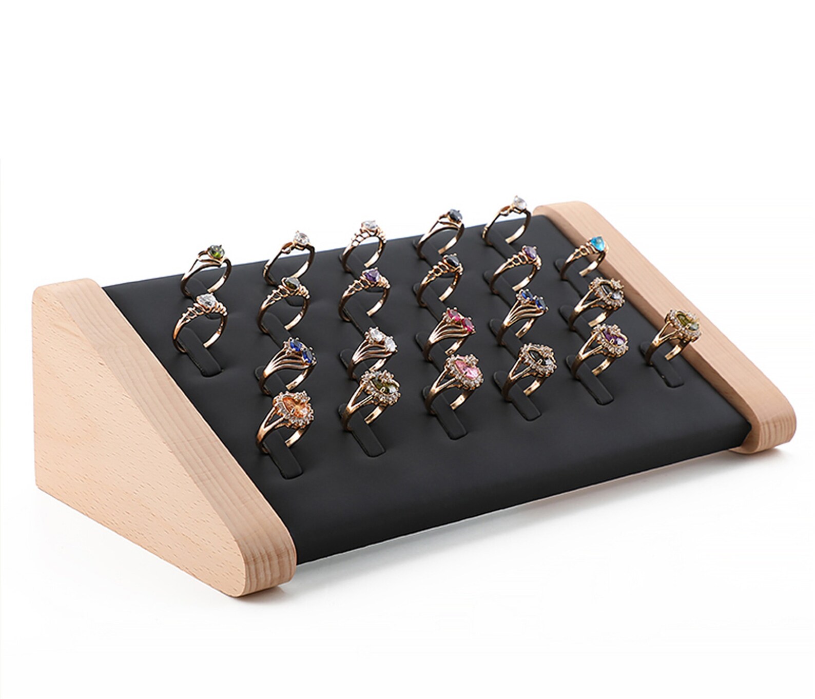 Black Wood Jewelry Display Black Ring Display Ring Organizer - Etsy
