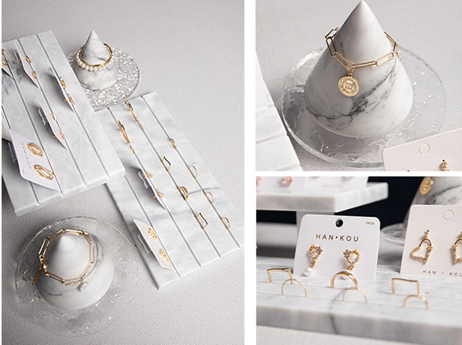 White Marble Jewelry Display White Jewelry Organizer Stand | Etsy