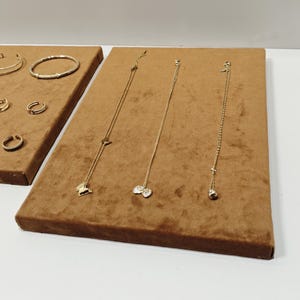 Brown Velvet Jewelry Display, Jewelry Platform Tray, Jewelry Store ...