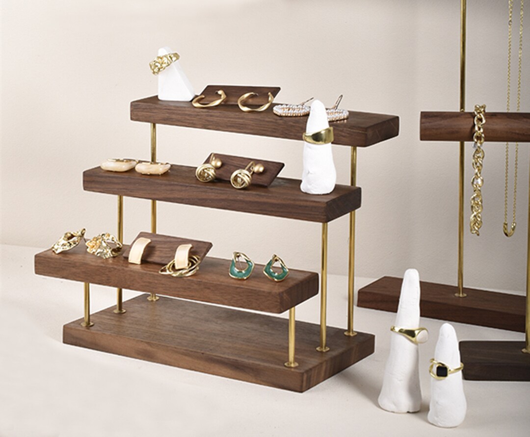 Walnut Jewelry Display, Jewelry Display for Market Booths,ladder ...