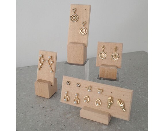 Wood Earring Display Wood Earring Card Wood Earring Holder - Etsy