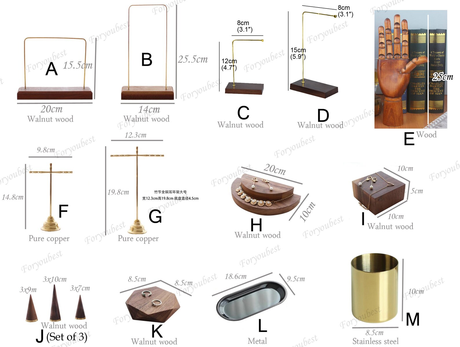 Walnut Wood Jewelry Display Wood Ring Stand Holder Wood - Etsy