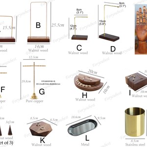 Walnut Wood Jewelry Display, Wood Ring Stand Holder, Wood Bracelet ...