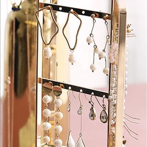 Gold Earring Display, Gold Necklace Display, Gold Jewelry Organizer ...