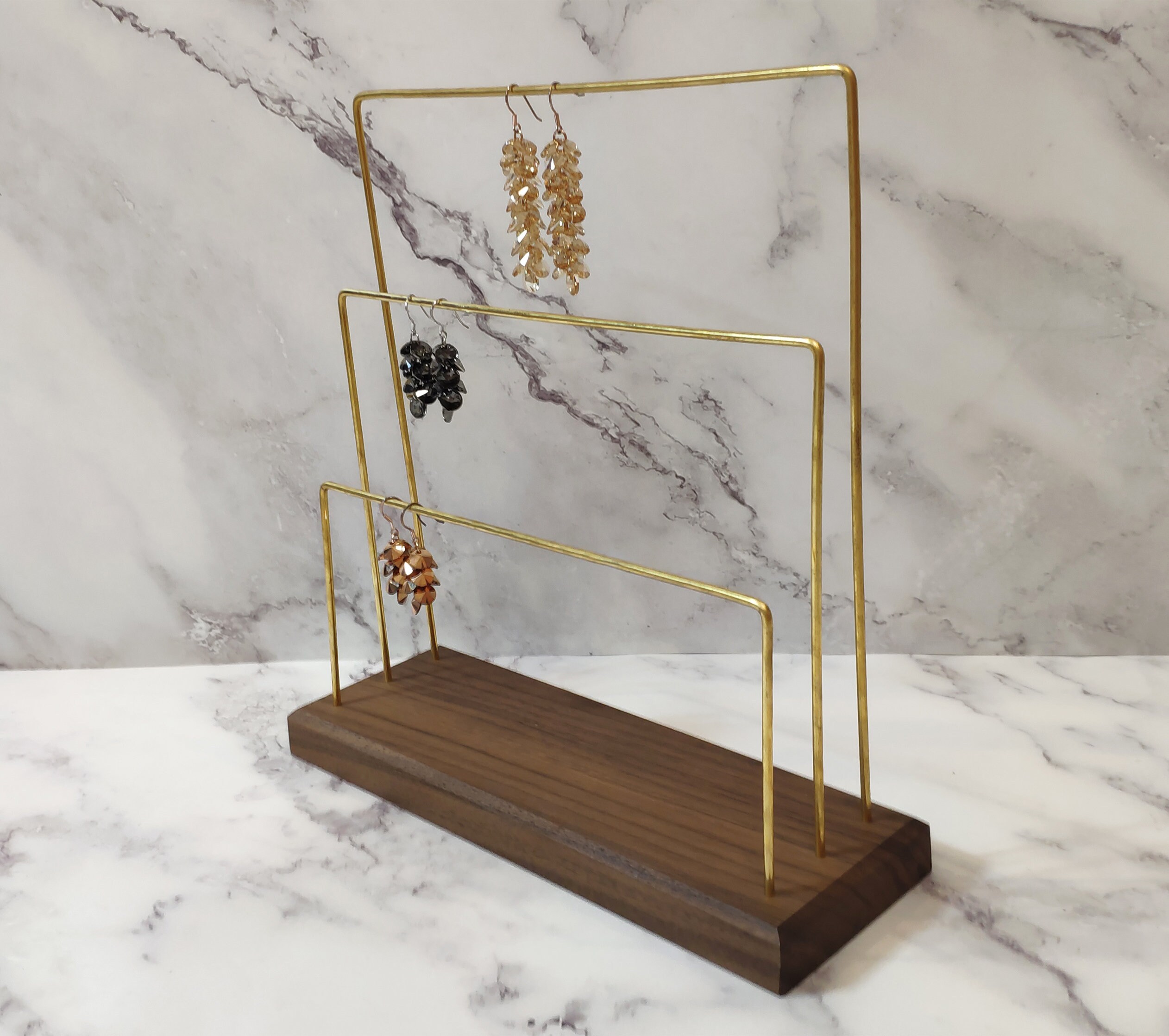 Walnut Wood Earring Display Earring Holder Wood Jewelry | Etsy