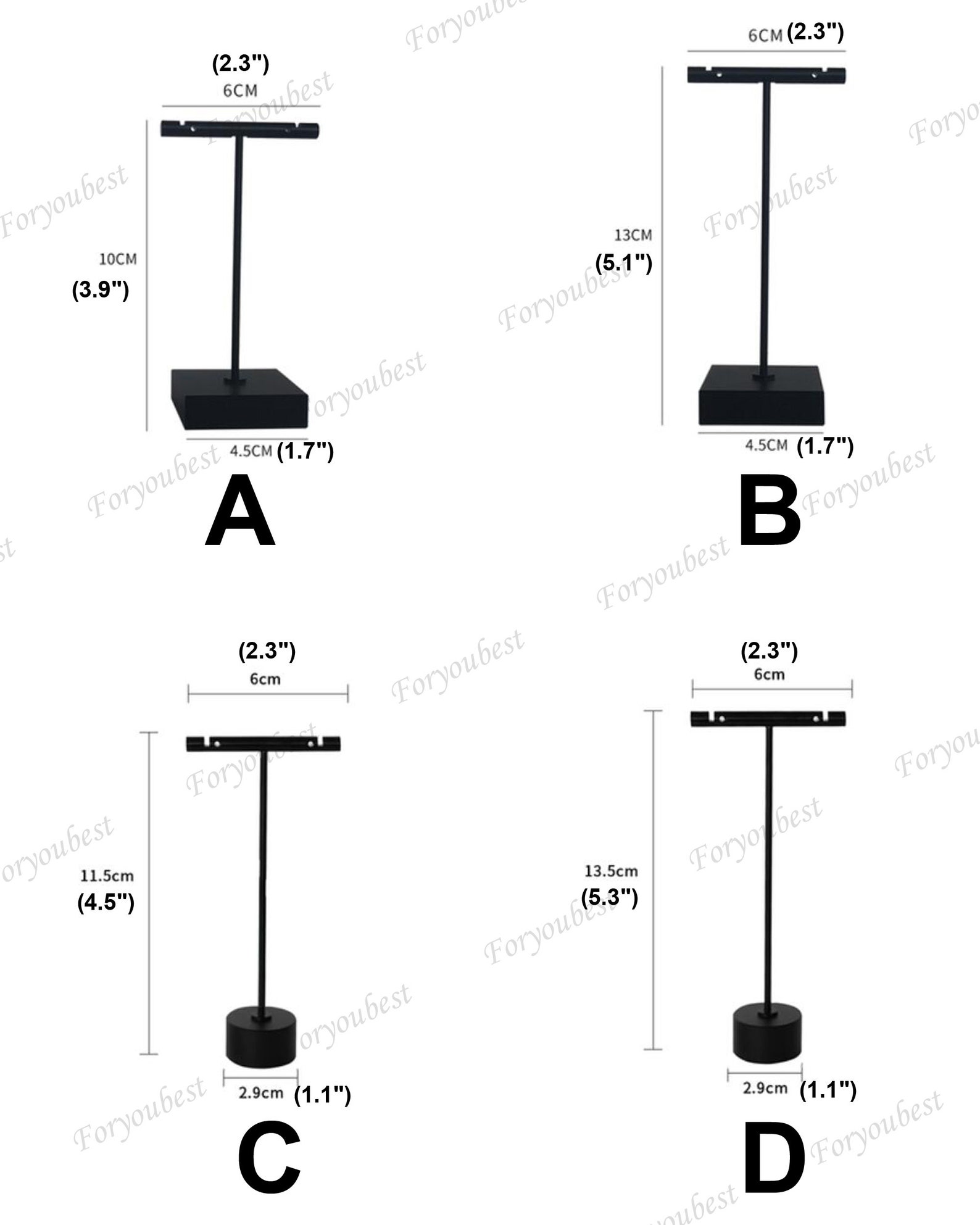 T-bar Earring Stand, Black Jewelry Display, Earring Displays,earring ...