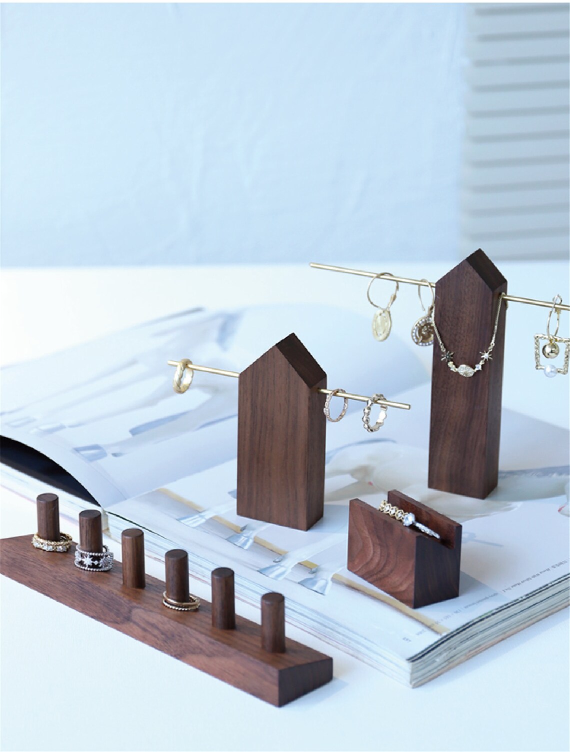 Walnut wood necklace display necklace bust wood necklace | Etsy