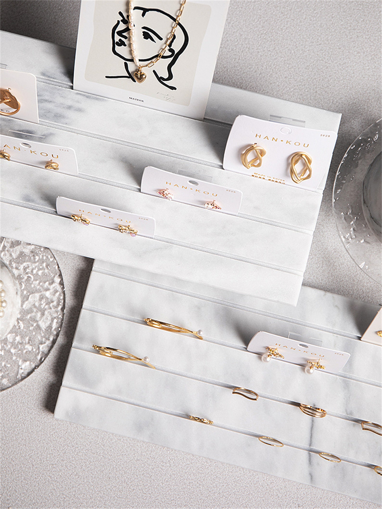 White Marble Jewelry Display White Jewelry Organizer Stand - Etsy