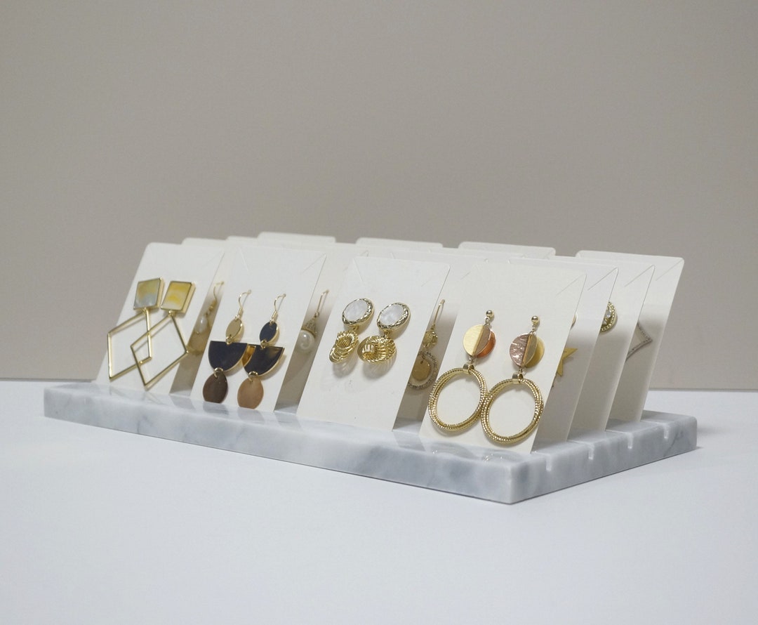 White Marble Jewelry Display, White Jewelry Organizer Stand, White ...