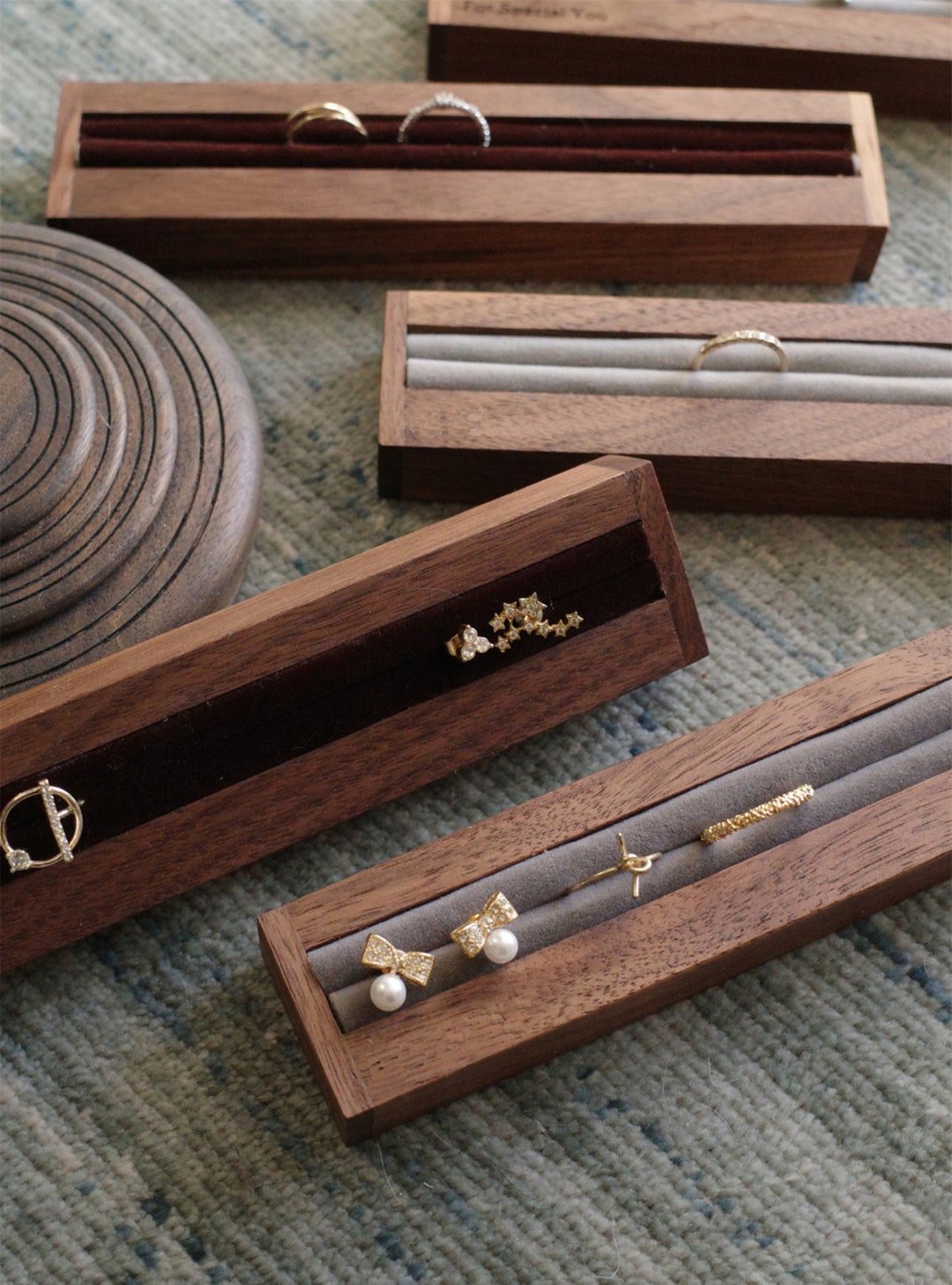 Black Walnut Ring Display, Jewelry Organizer Stand, Ring Stand Holder ...