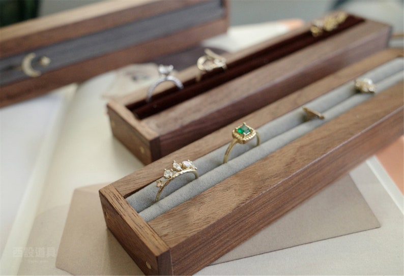 Black Walnut Ring Display Jewelry Organizer Stand Ring Stand - Etsy