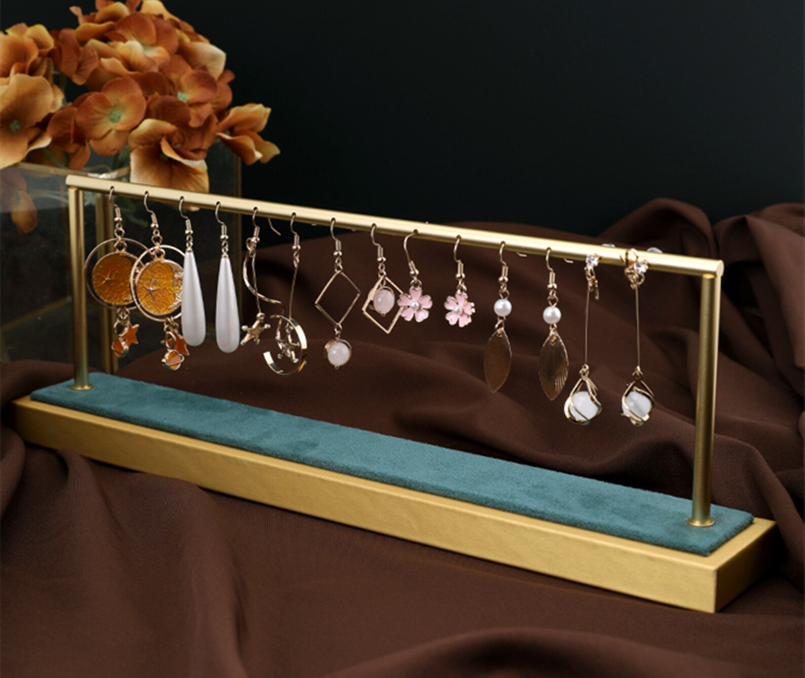 Green Earring Stand Gold Earring Display Earring Holder - Etsy
